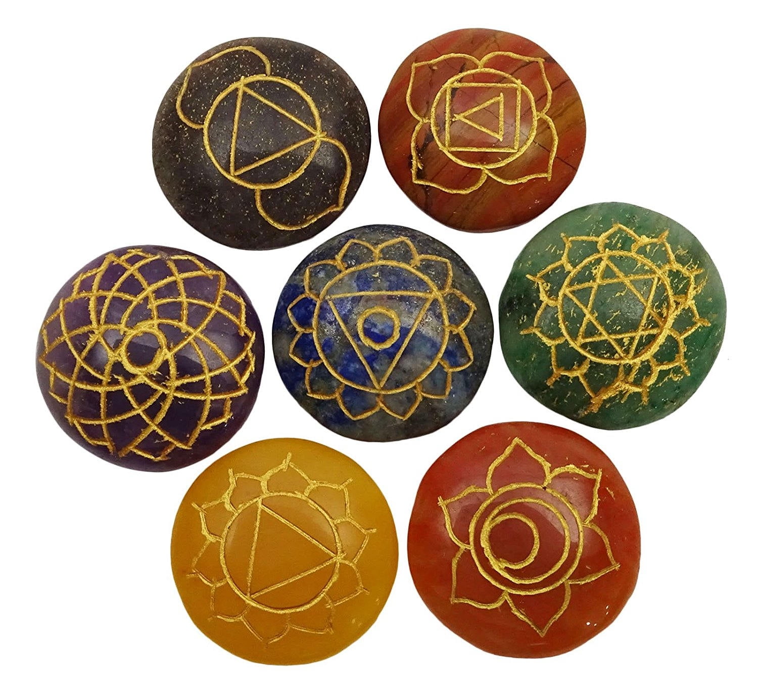 Harmonize Chakra Symbol 7 Multistone Set Feng Shui Spiritual Reiki ...