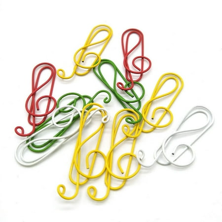 12pcs/box Color Musical Note Shape Paper Clips Metal Bookmarks Files ...