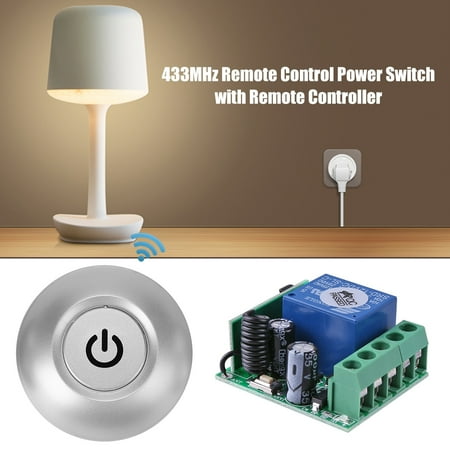 Coiry 433MHz Remote Control Switch 12V Receiver + Kinetic Powered Round ...