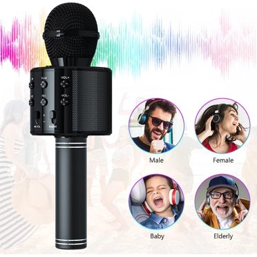 WS858 Bluetooth Wireless Karaoke Handheld Microphone USB KTV Player Bluetooth Mic Speaker Record ...