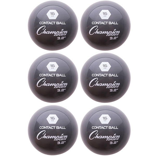 Champion Sports Weighted Training Balls, 3.2" Diameter, Black, Set of 6 ...