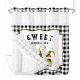 Bee Dwarf No Hook Shower Curtain with Snap in Liner, Sweet Gnomes Black ...