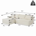 2-Piece No Assembly Need Sectional Sofa Set, Boneless Couch with Chaise ...