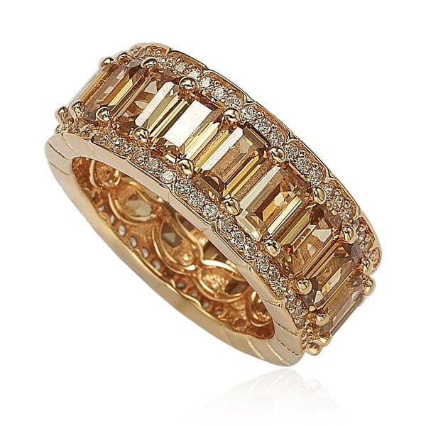 Suzy Levian Suzy Levian Rose Sterling Silver Cubic Zirconia Brown