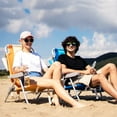 SUNNYFEEL Extra Wide Low Beach Chair 5 Position Lay Flat 500 LBS Heavy ...