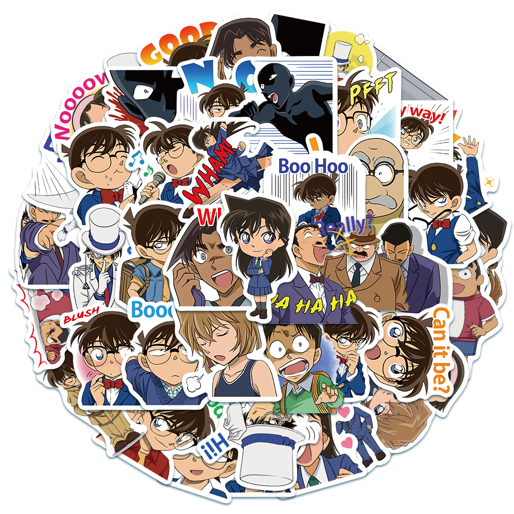 Mukay 50Pcs Detective Conan Stickers Pack, Waterproof Cute Cool Teens ...