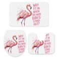 3 Piece Bathroom Rug Set, Flamingo Watercolor Non Slip Bath Mat with ...
