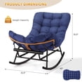 2PCS Papasan Rocking Chair with Foot Rest, Oversized Papasan Chair with ...