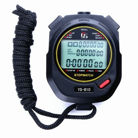 HUSERYT Sports Stopwatch with 10 Lap Split Memory - Digital Stopwatch ...