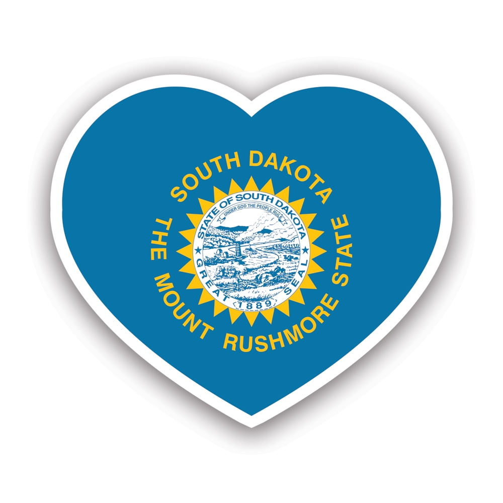 South Dakota Heart Sticker Decal - Self Adhesive Vinyl - Weatherproof ...