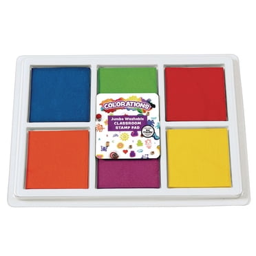 Colorations Classic Colors Jumbo Washable Stamp Pads - Set of 6 ...