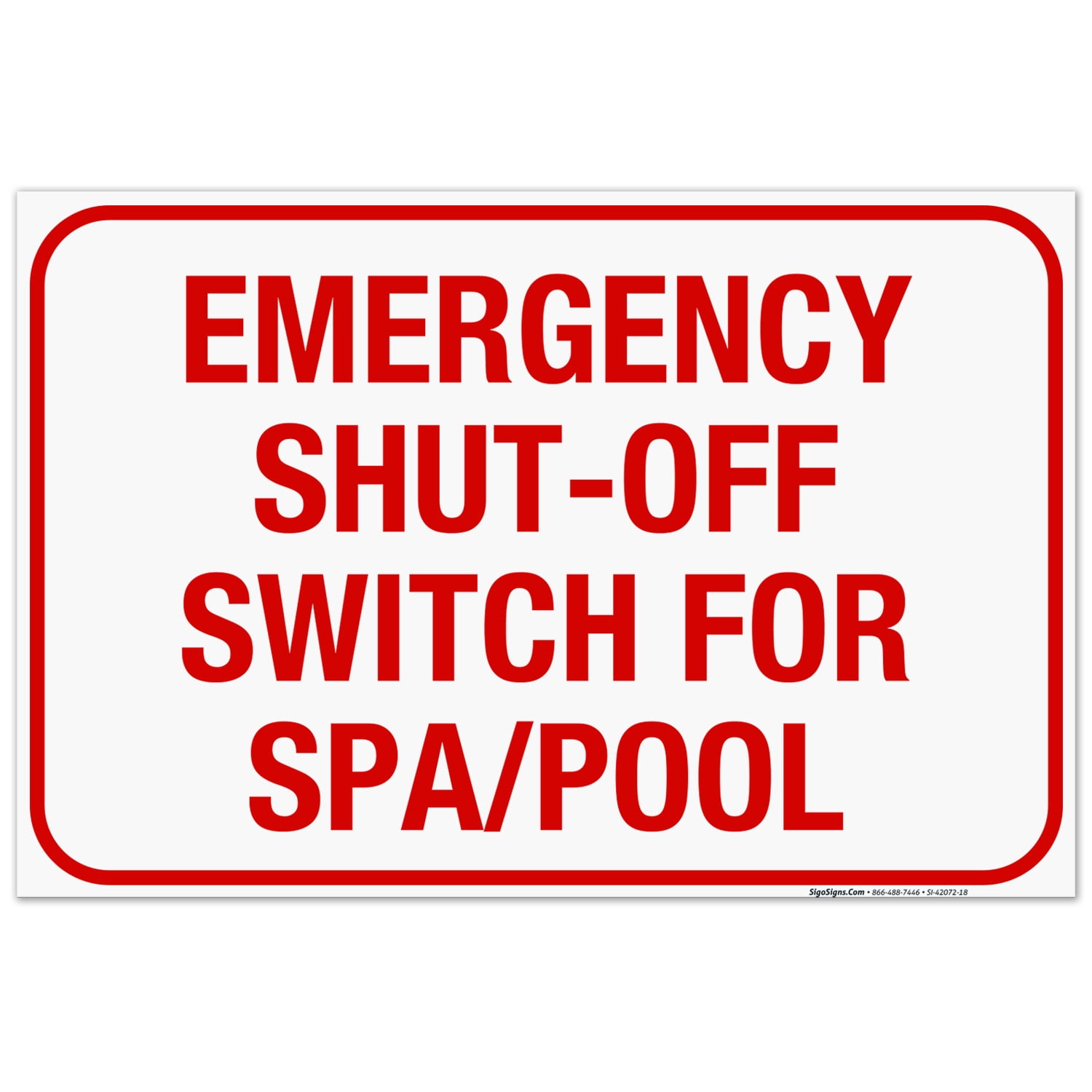 Emergency Shut Off Switch Sign, Pool Sign, - Walmart.com