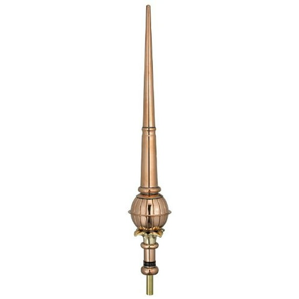 24" Single Ball Smithsonian Polished Copper Rooftop Finial by Good ...