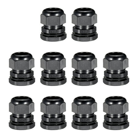 10Pcs PG25 Cable Gland Waterproof Joint Adjustable Black for 16mm-21mm ...