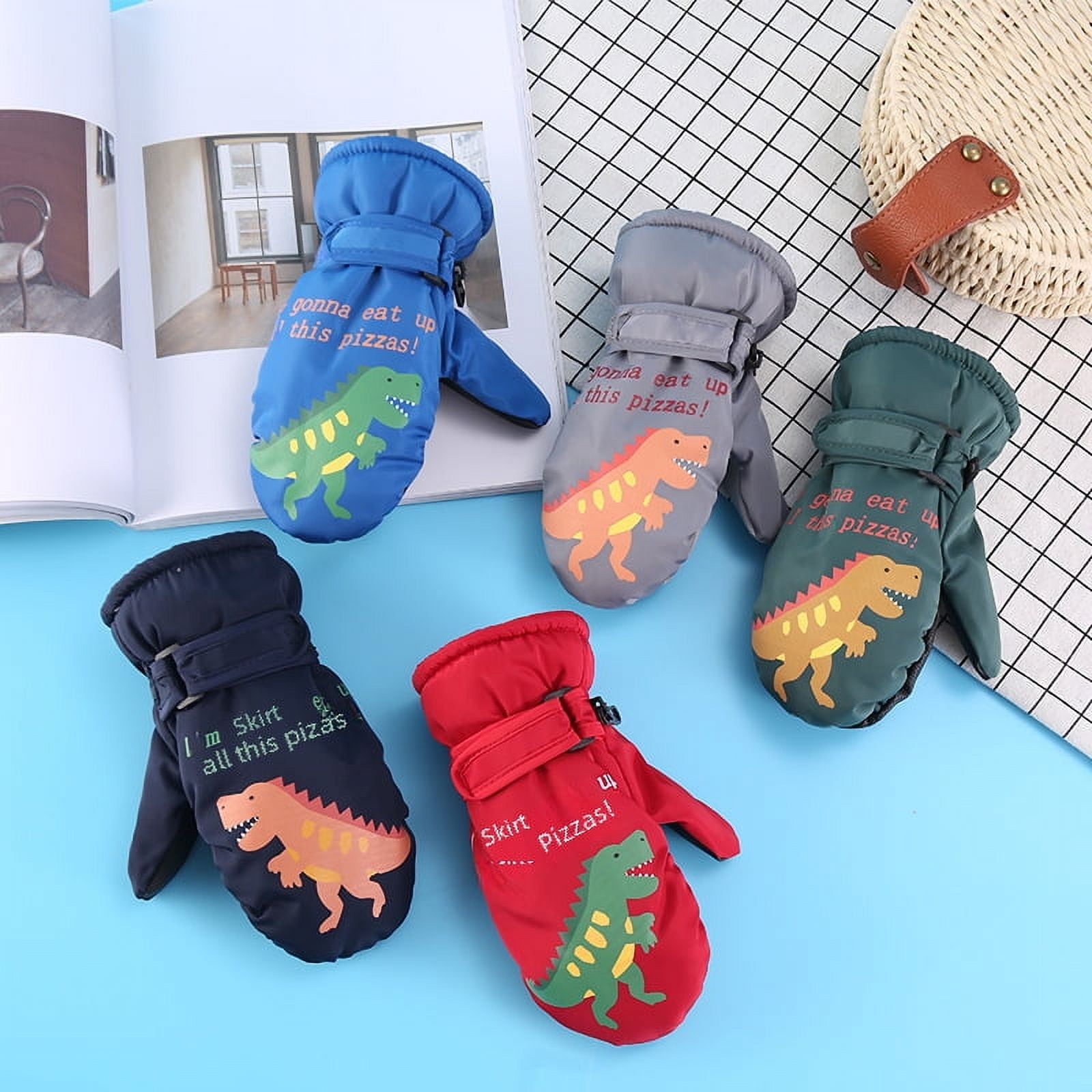 Guantes cálidos de invierno para niños con dibujos creativos de ...