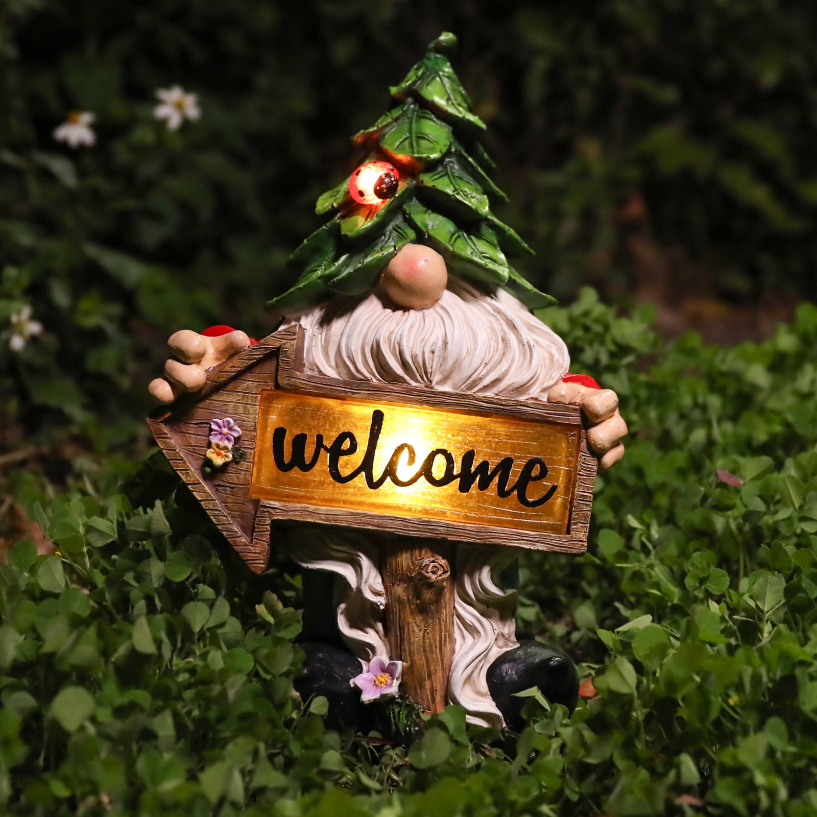 Wonder Garden Solar Gnome Statue for Garden with Solar Lights Welcome ...