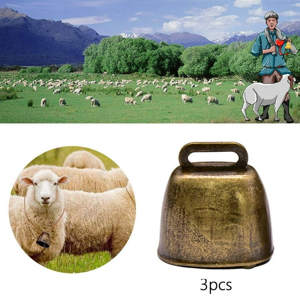 3x Retro Grazing Bell Small Cowbell Bronze vintage farm wind chimes ...