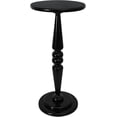 Black Side Table, 25" Tall Small Round End Table for Small Spaces ...
