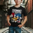 Sonic The Hedgehog Knuckles Miles Group T-Shirts w Checker Frame for ...