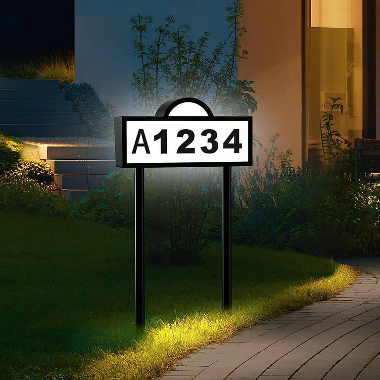 Yard Decorations Outdoor Solar Address Sign, House Numbers For Outside ...