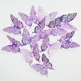 12pcs Purple 3D Butterfly Wall Decal Valentine's Day Glitter ...