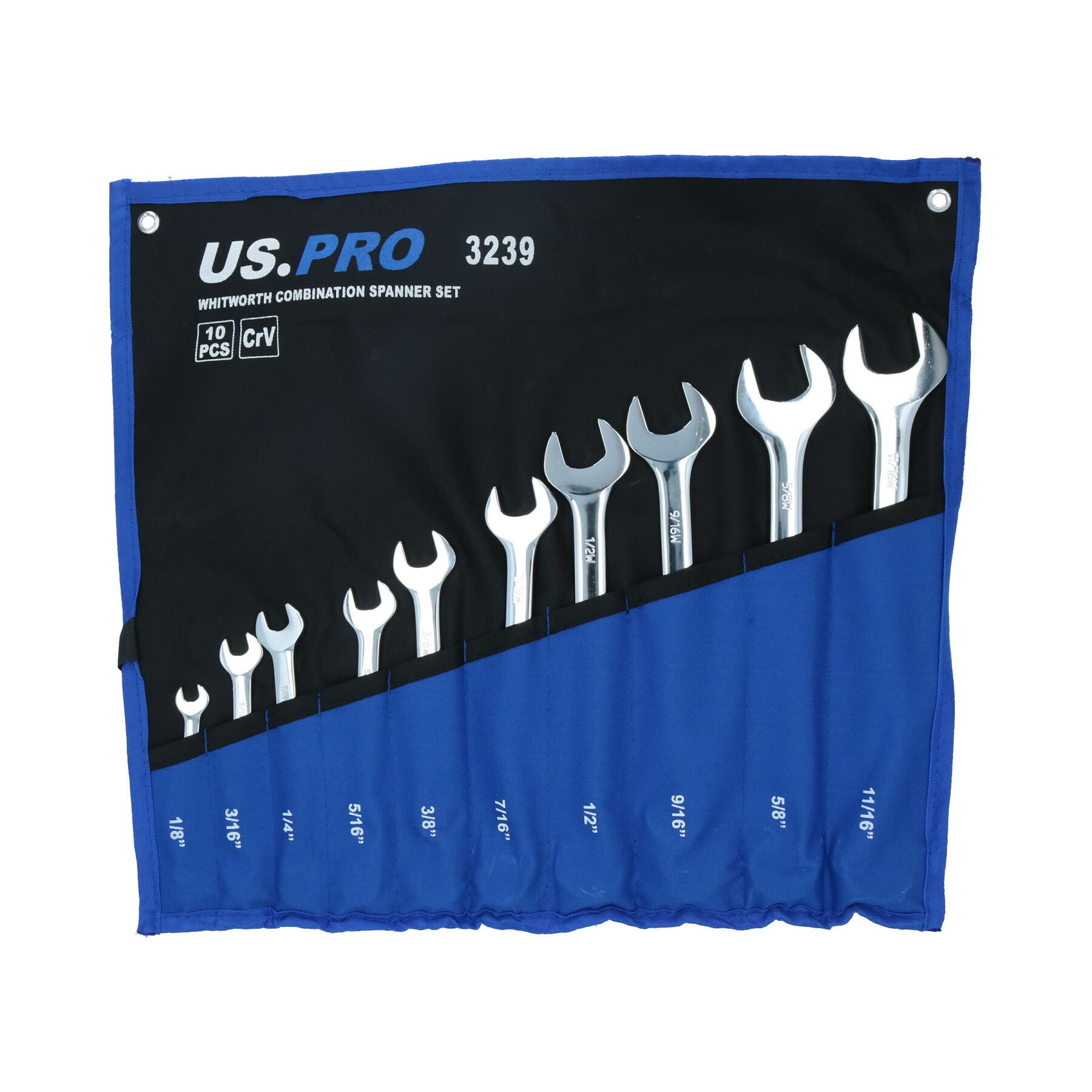 British Whitworth BSW Combination Wrench Spanner 10pc 1/8 - 11/16W ...