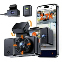 Rexing V5 Plus 3-Channel 4K Dash Cam w/ 3" LCD Voice Control, Wi-Fi ...
