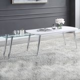 ACME Patina Coffee Table in White and Chrome - Walmart.com