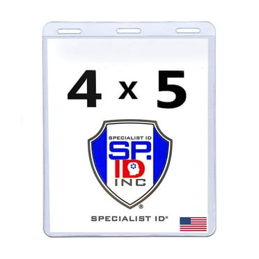 4X3 Name Badge Holder - Heavy Duty Clear Plastic Horizontal 4 x 3 Name ...