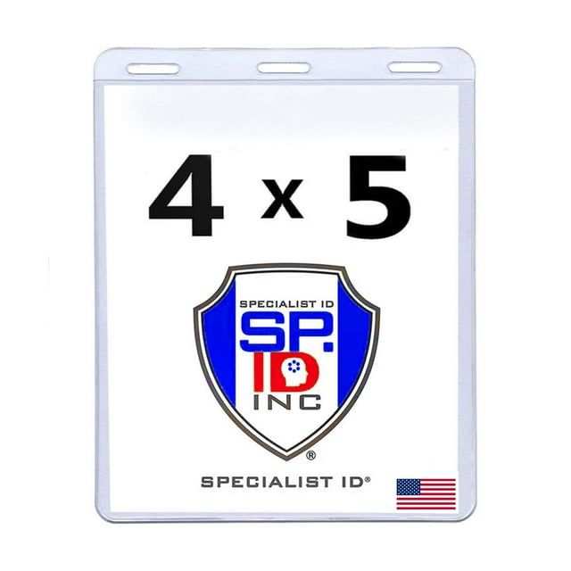 10 Pack - 4x5 Badge Holder Horizontal - USA Made - Clear Credential ...