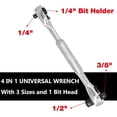 4-in-1 Wrench and Universal Socket Set, 1/4", 3/8", 1/2" Drive and 1/4 ...