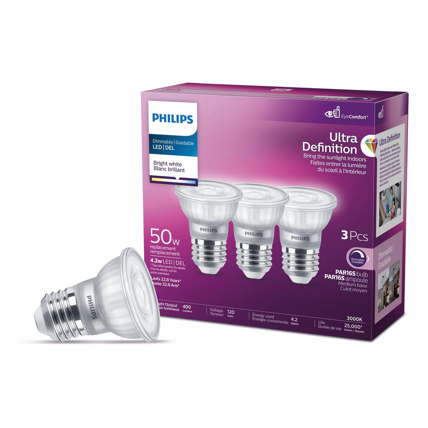 Click here for Philips 4.4w 50w Par16 Medium Base Ultra High Defi... prices