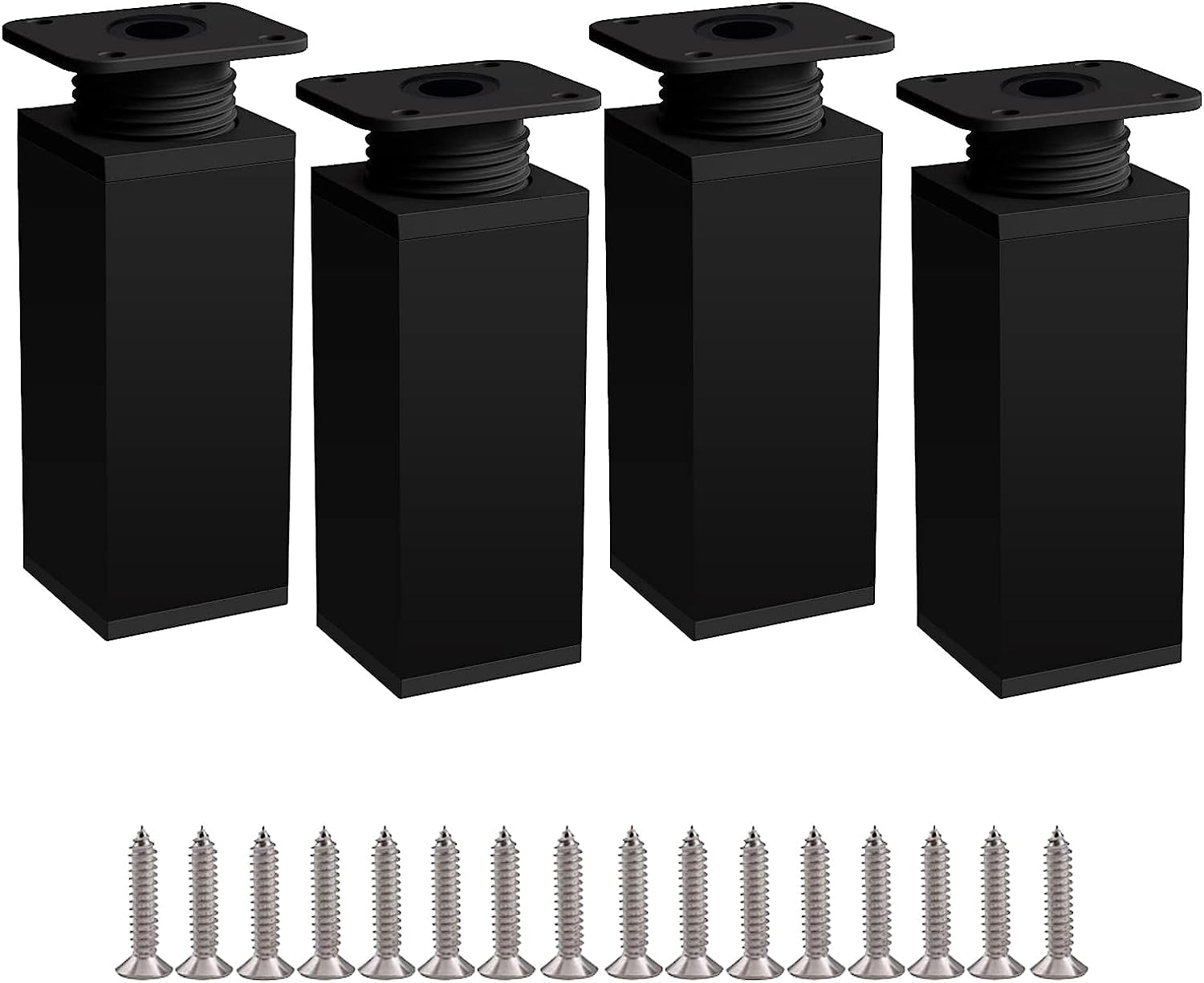 Patas para Muebles 4 Patas, Pata de Mesa 20cm Patas Negras Ajustables ...