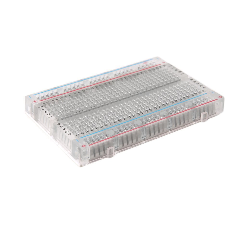 Reusable Mini Transparent Solderless Breadboard 400 Contacts Tie-points ...