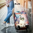 Happy New Year Ragdoll Chills on Year-End Party Travel Luggage Cover ...