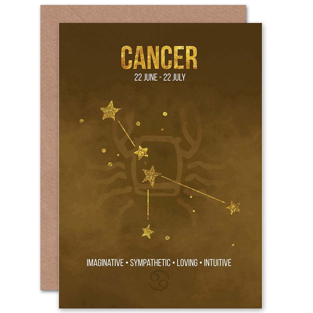 Cancer Star Sign Birthday Card Astrology Zodiac Greetings Card Plus ...