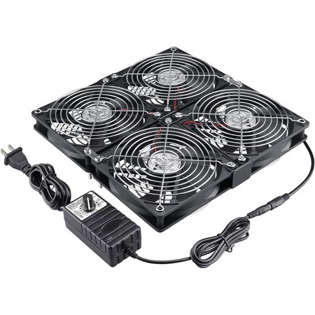 Big Airflow 4 * 120mm X 25mm Fans DC 12V Powered Fan with AC 100V ...