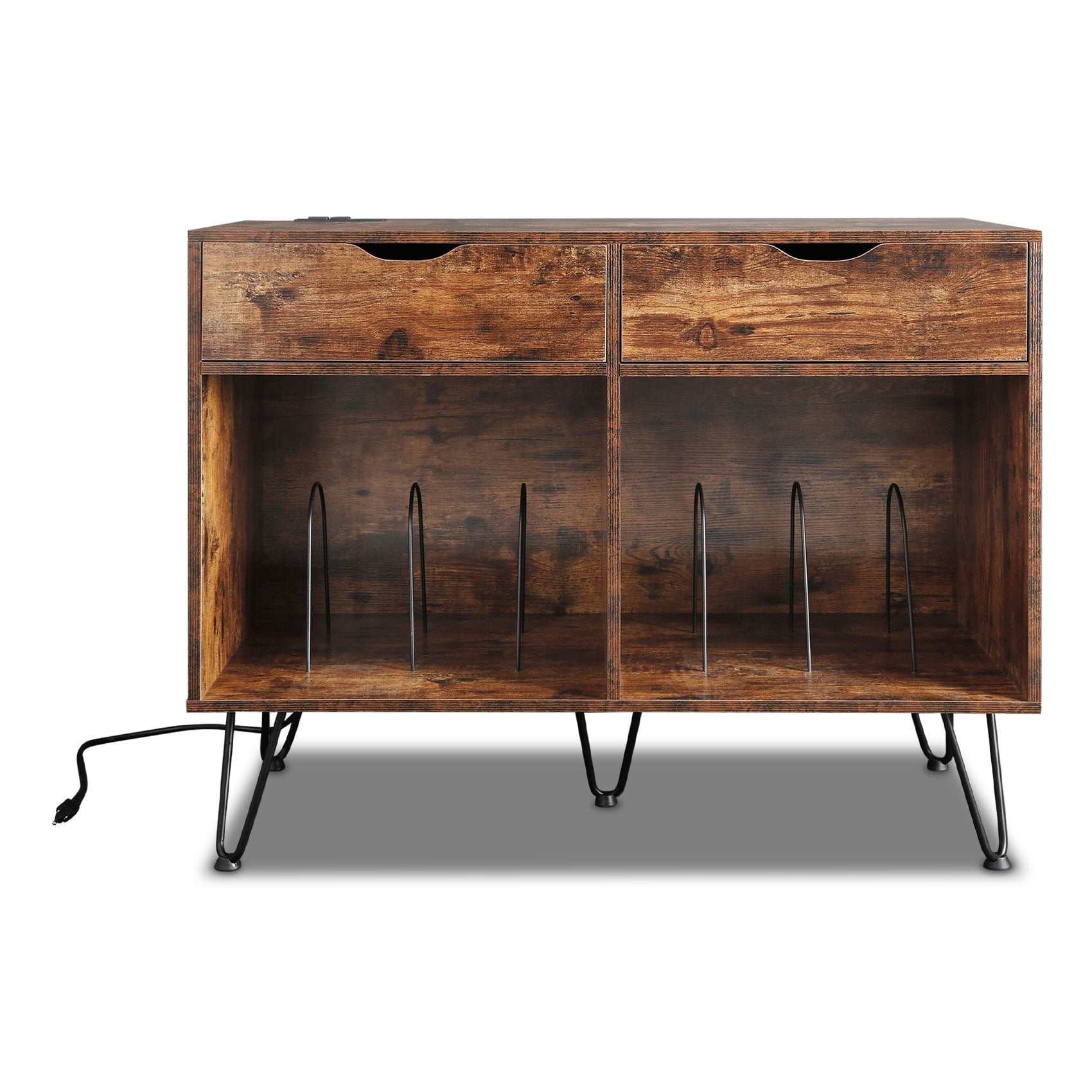 Buy TC-HOMENY Record Player Stand, Double Wide Turntable Stand with ...