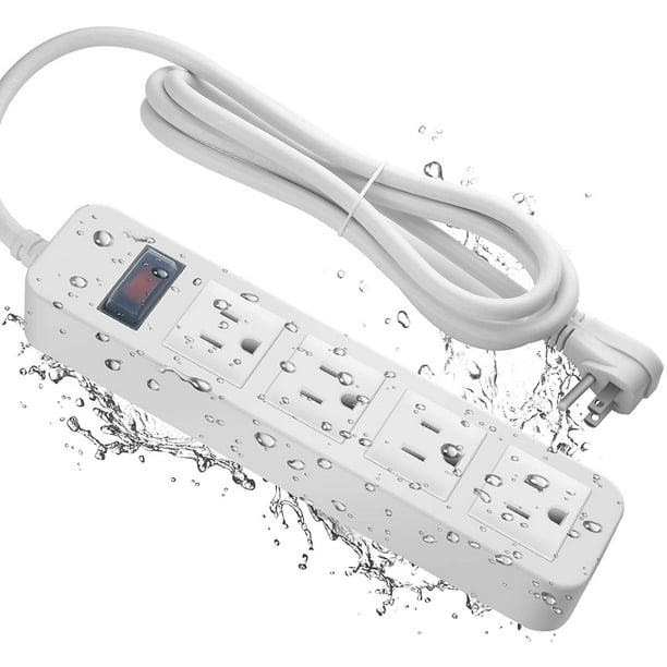 Power Strip Surge Protector Waterproof, 4 Outlets Water Resistant Power ...