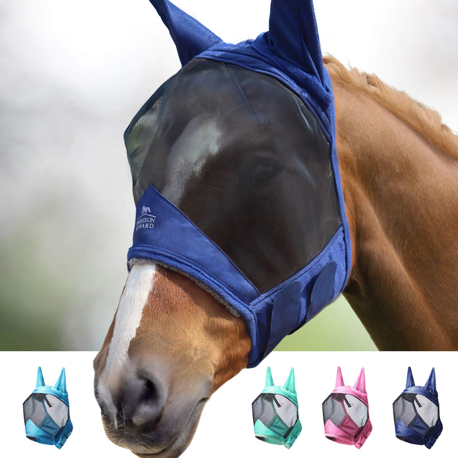 Harrison Howard CareMaster Pro Luminous Horse Fly Mask Standard with ...