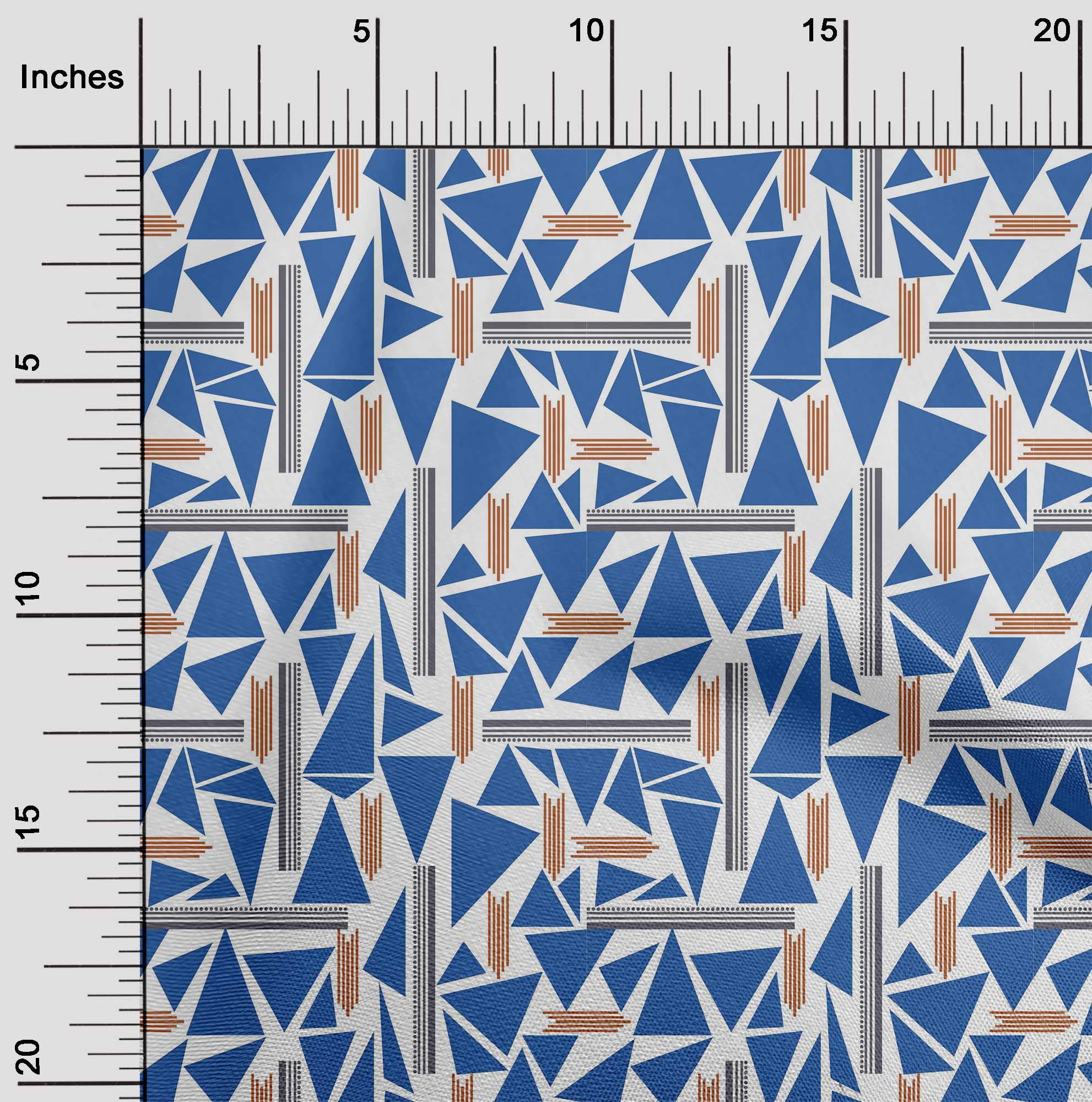oneOone Viscose Chiffon Fabric Triangle & Line Geometric Print Fabric ...