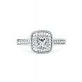 Pompeii 1 1/6ct Princess Cut Cushion Halo Diamond Engagement Ring Set 14K White Gold - Walmart.com