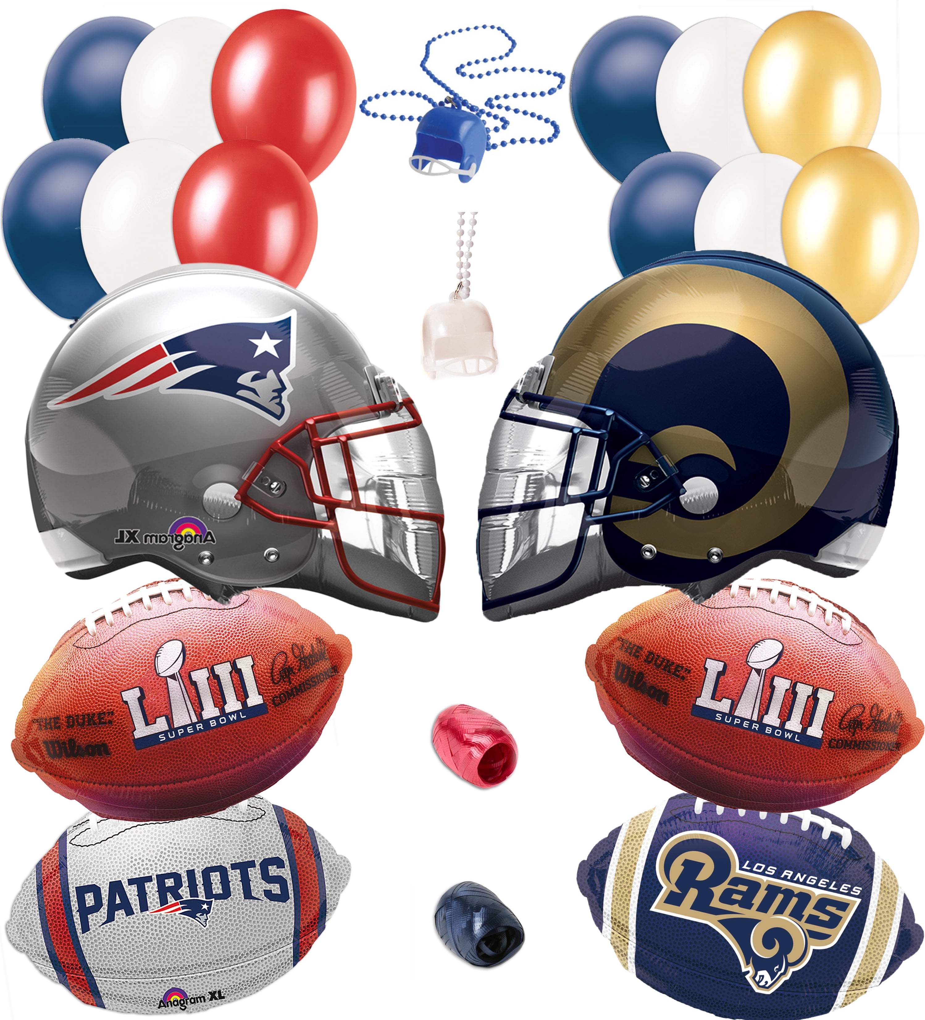 AFC NFC Championship Super Bowl Face Off Football Helmet 20pc Balloon ...