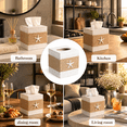 2 Pack Beach Rustic White Wood Square Tissue Box Cover With Slide-out ...
