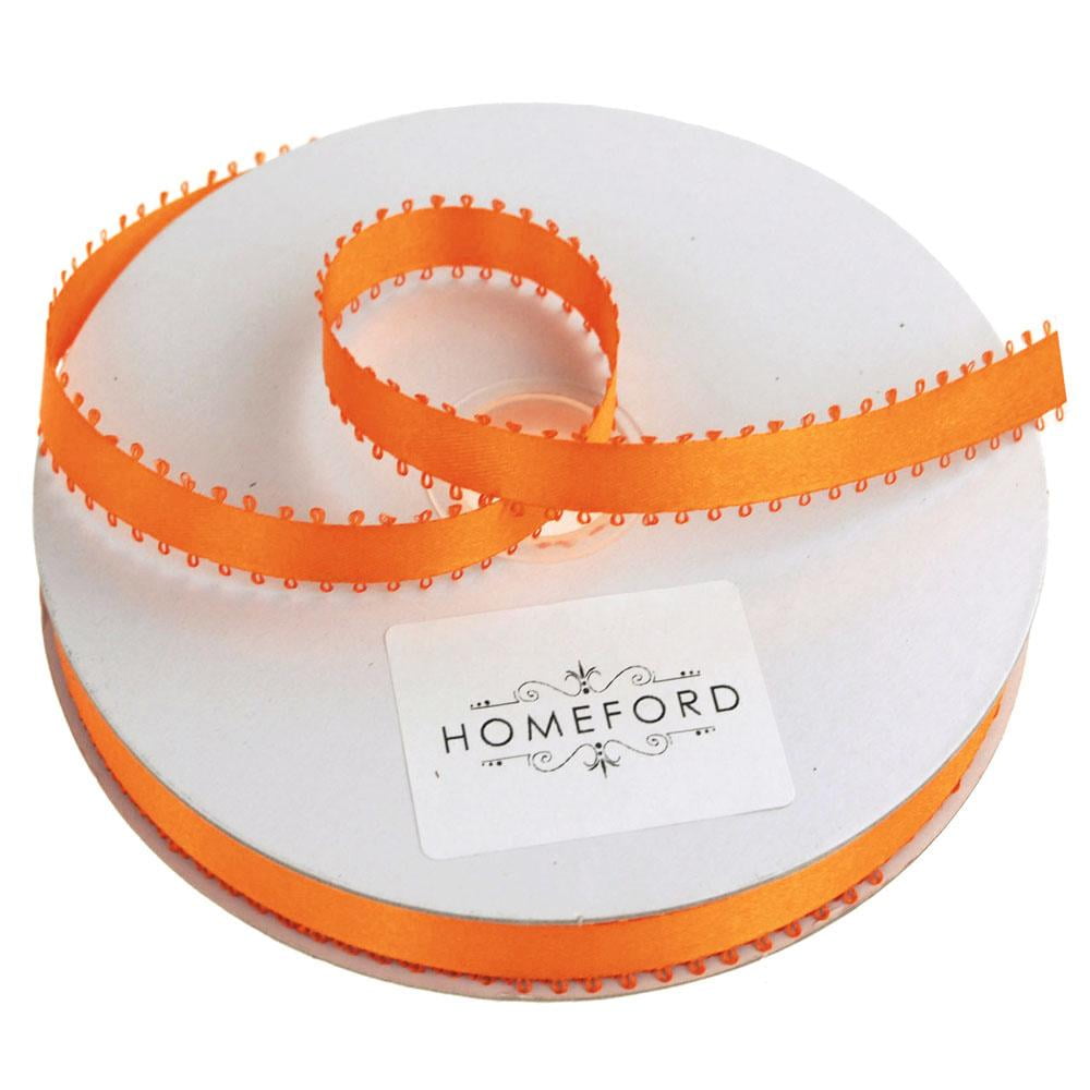 Picot-edge Double Face Satin Ribbon, 3/8-Inch, 50 Yards, Orange ...