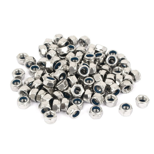 M5 304 Stainless Steel Nylock Self-Locking Nylon Insert Hex Lock Nuts 100pcs - Walmart.com ...