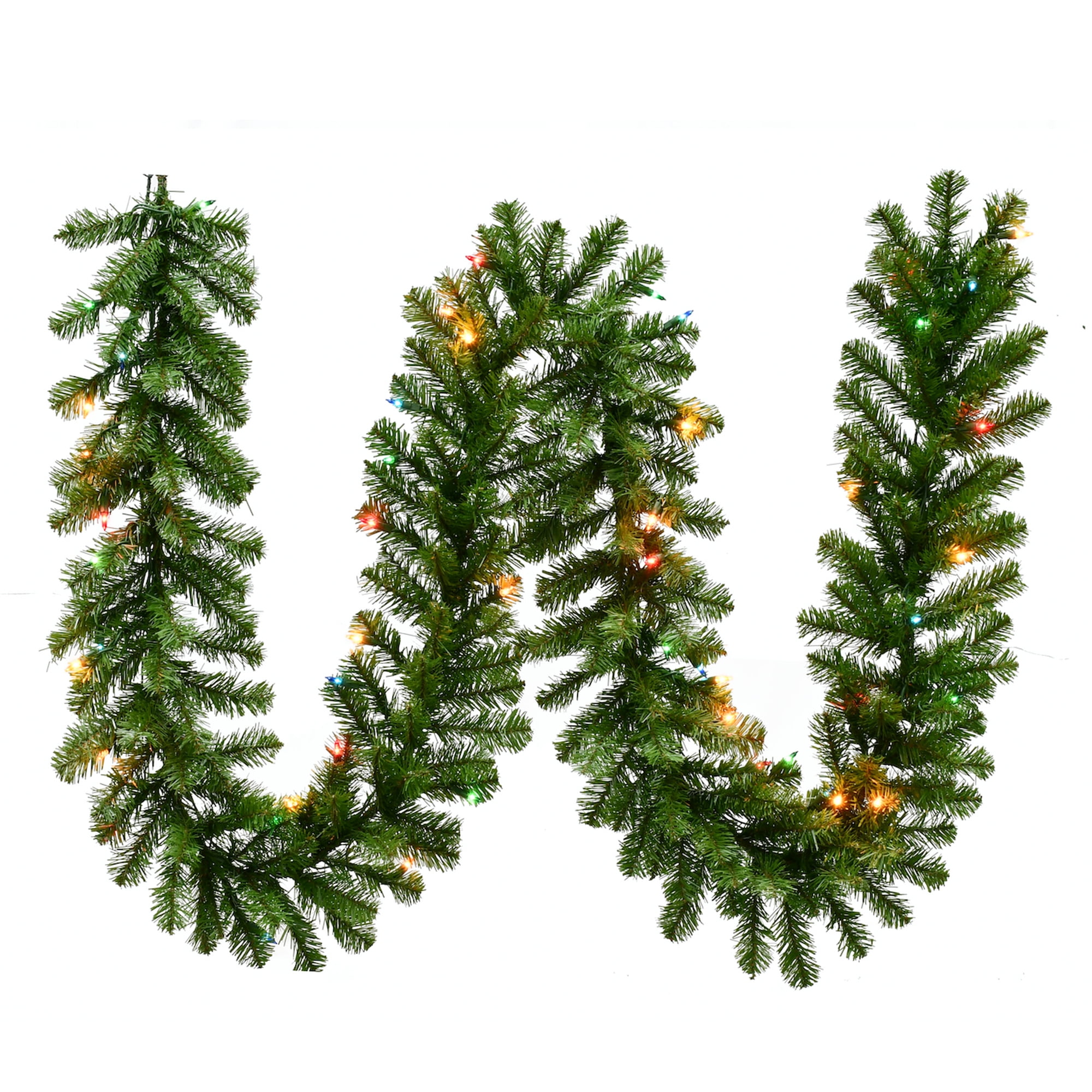 9 Ft Pre-Lit Northern Garland with 50 Lt Multi Mini Lights - Walmart.com