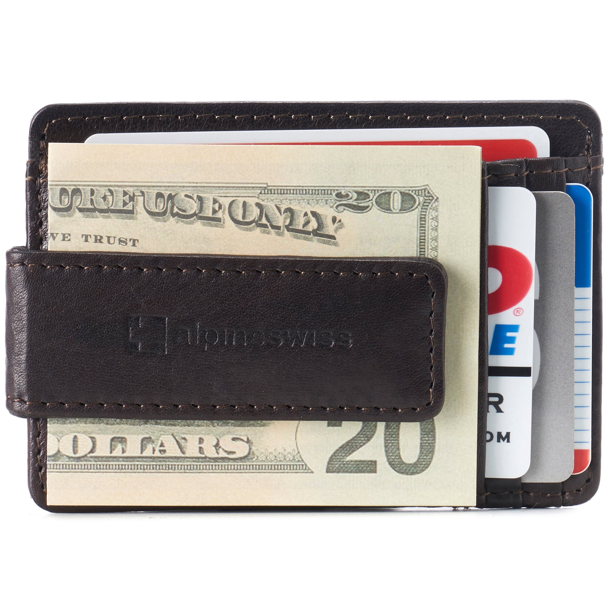 Alpine Swiss Mens RFID Safe Magnetic Money Clip Wallet Slim Front ...