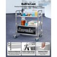 VEVOR Stainless Steel Cart, 3-Tier Rolling Lab Utility Cart with ...