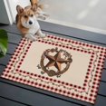 American Country Washable Area Rug 2 x 3 ft Rusty Star Berries Vine ...